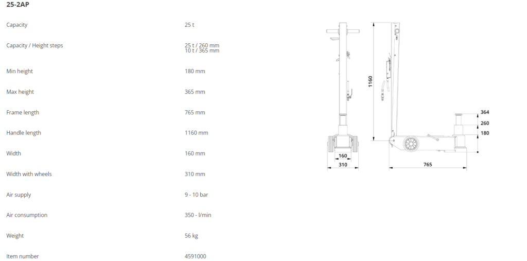 Ac Hydraulic - Aircraft Lifting - 25t - 25-2AP - Equindus
